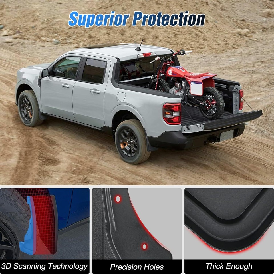 Nilight Mud Flaps for Ford Maverick 2022-2024 No Drilling Precision ...