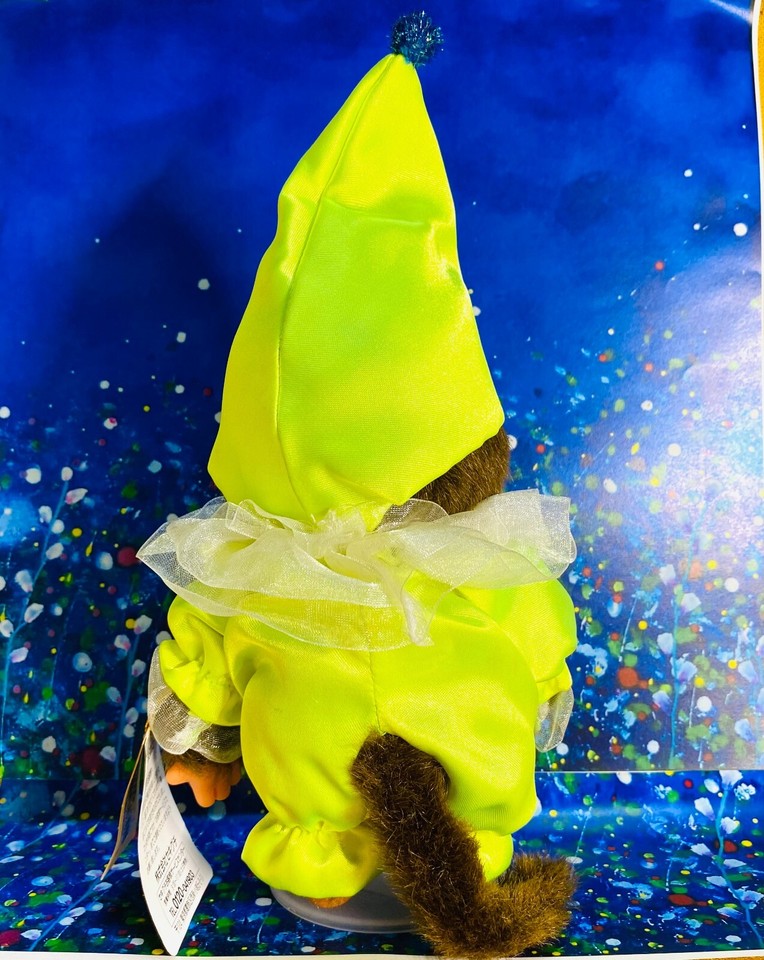 Monchhichi Pierrot Green plush monkey doll S size thumb sucker Super ...