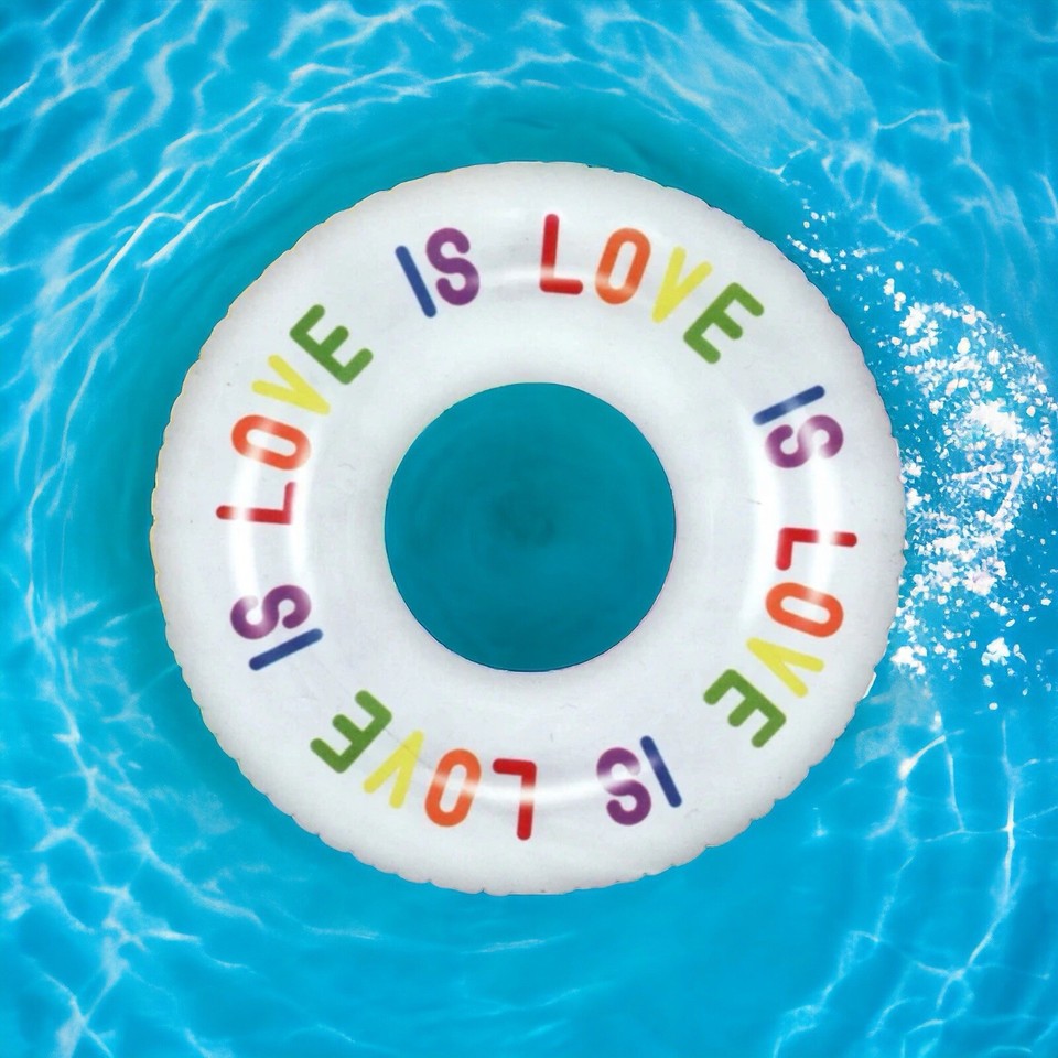 "Love Is Love" LGBTQ Pride Round Pool Float Swimming Ring Rainbow ...