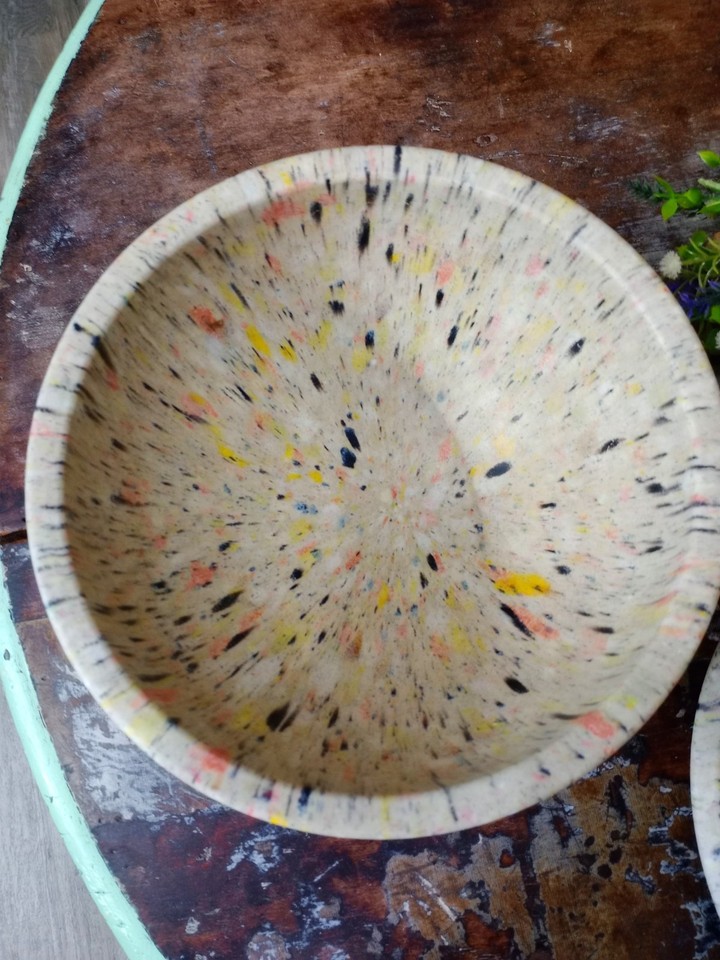 TWO-VTG Texas Ware #118 Splatter Confetti Multi-Color Mixing Bowls ...