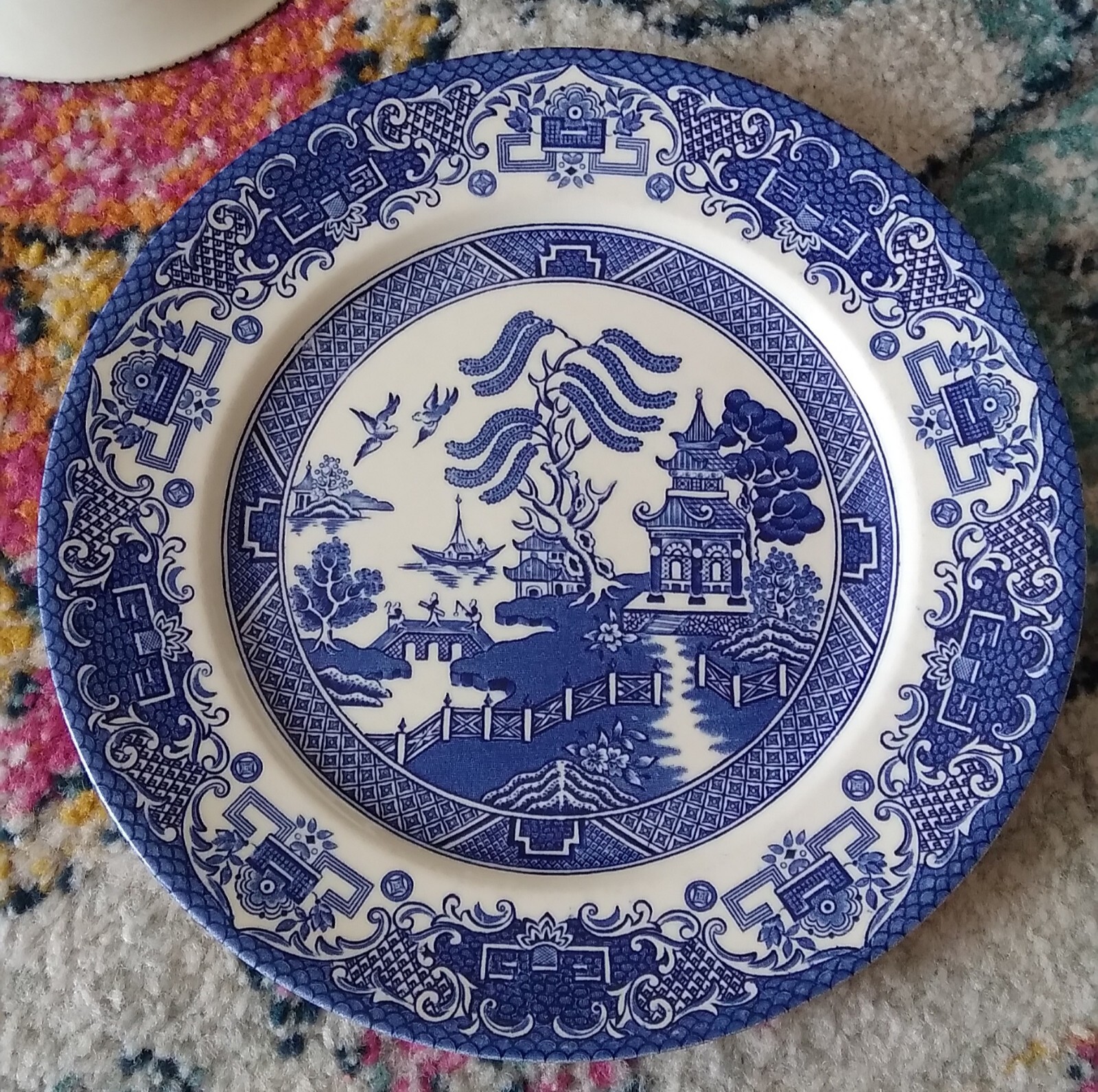 Blue Willow English Ironstone EIT (4) Dinner Plates (2)CEREAL BOWLS(4 ...