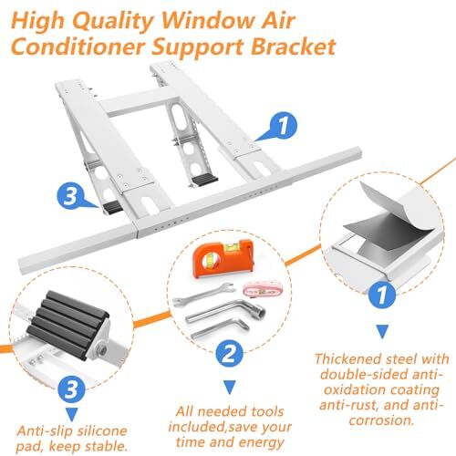 No Drill Window Air Conditioner Support Bracket, Double Pole Window AC ...