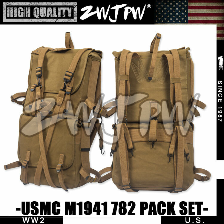WWII US Army Marine Corps Bag WW2 M1942+M1936 Military BackPack ...