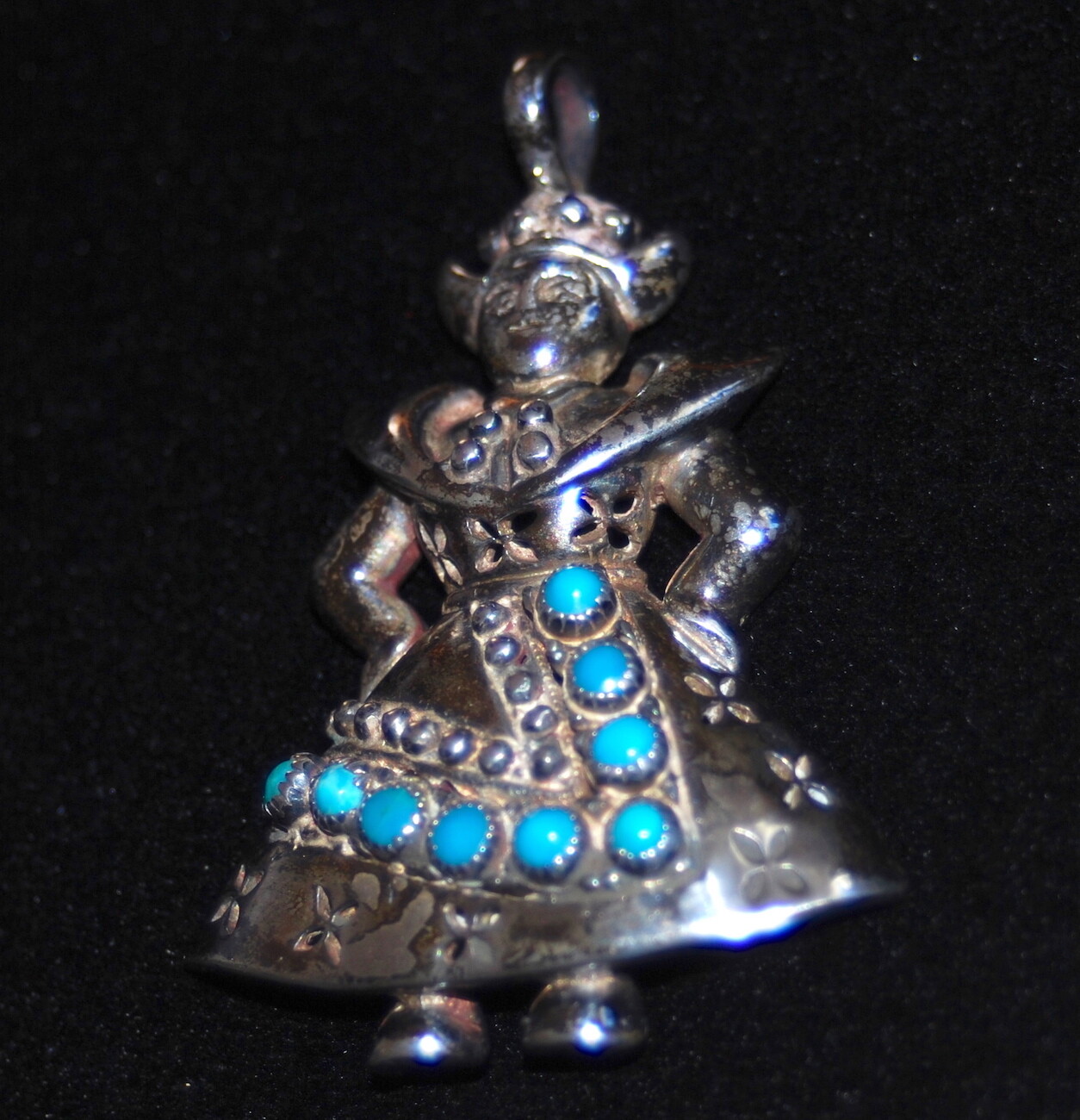 CORO-CRAFT STERLING Pendant-1945 A. Katz Dutch Woman … - Gem