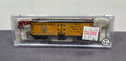 Atlas 41541 40' WOOD REEFER WILSONS MILK #17501 N Scale Train | eBay