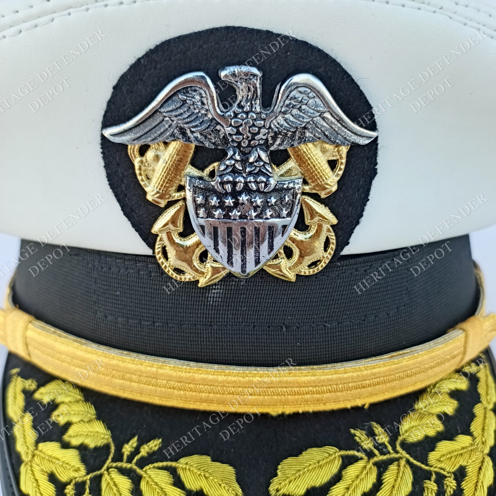 WW2 Era US Navy Commodores Admiral’s Summer Uniform Peaked Hat ...