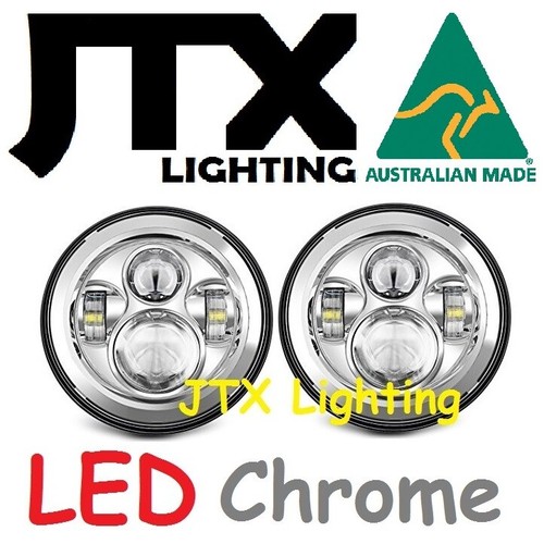 JTX 7" LED Headlights Plain Chrome without Halo suits Mazda RX7 808 929 ...