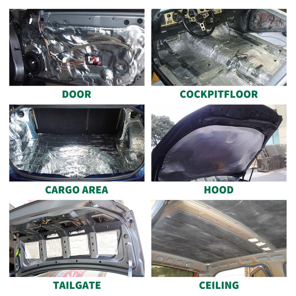 10MM Thermal Sound Deadener Car Heat Shield Insulation Noise Reduce ...
