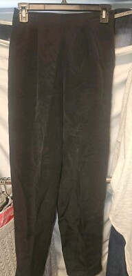 Womens Via Seta By Sandra Harris Black Silk Side Zip Tapered Leg Size 6 ...