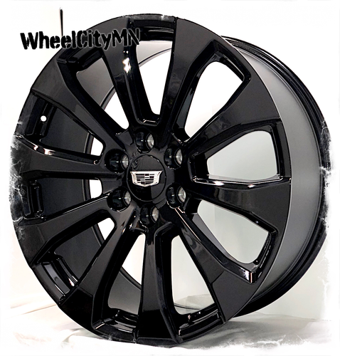 22" gloss black OE replica 5922 High Country wheels fits 2022 Cadillac ...