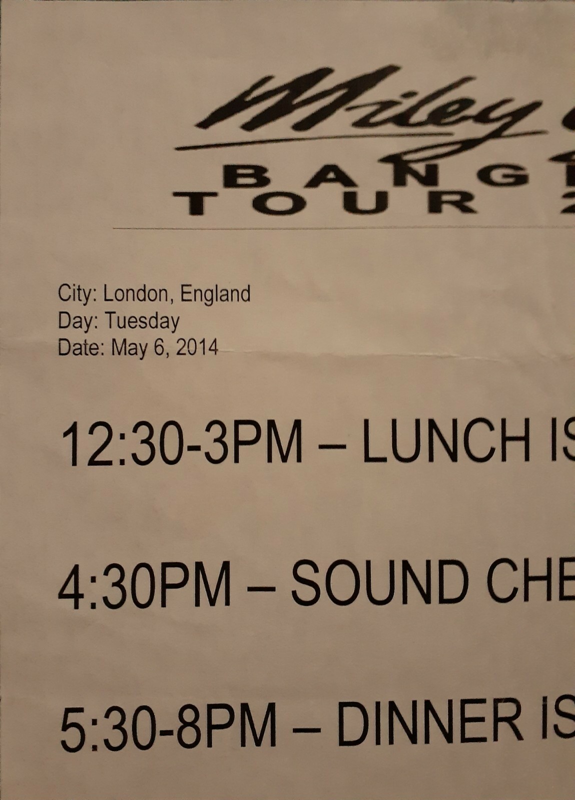 Miley Cyrus Bangerz Tour Setlist
