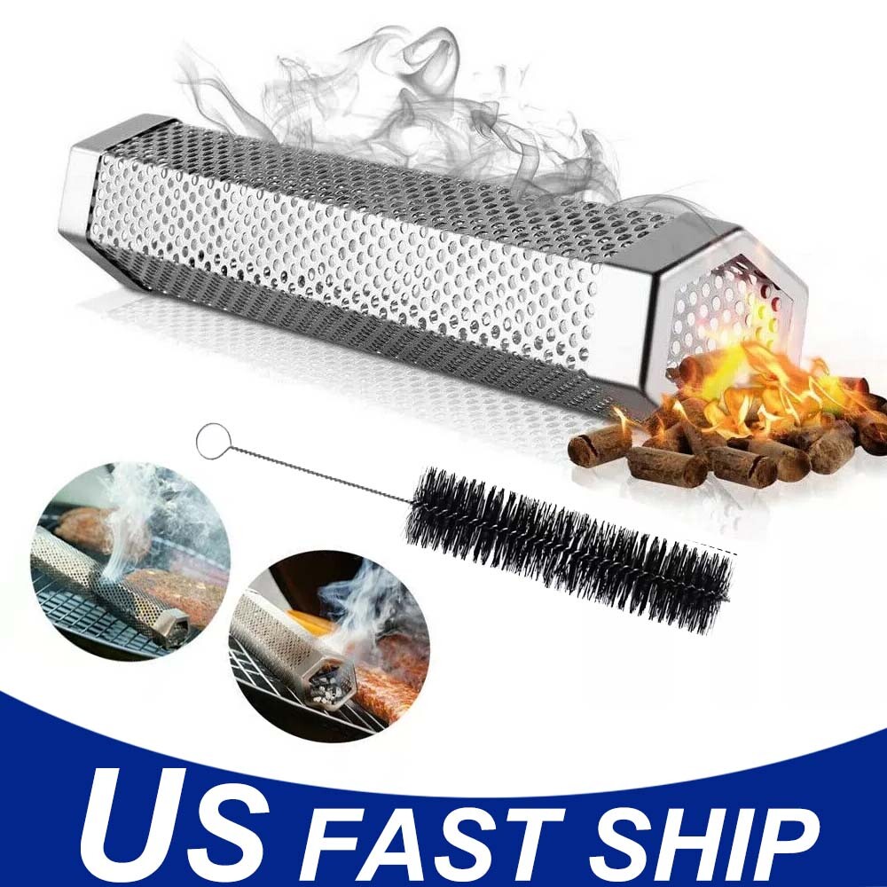 12in Stainless Steel BBQ Grill Smoker Box Tube for Pellet Wood Pipe ...