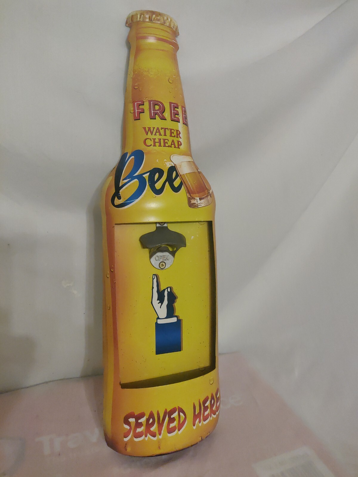 Tin Sign,Advertisement Sign with Opener,Free Beer,Wall Bottle,17 11 ...