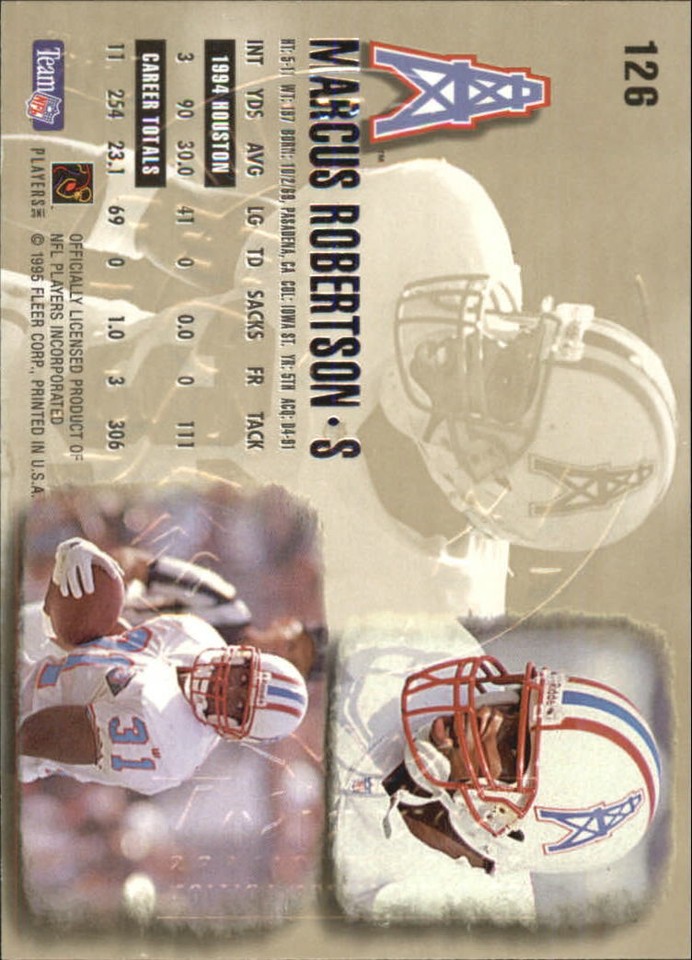 1995 Ultra Gold Medallion Houston Oilers Football Card #126 Marcus ...