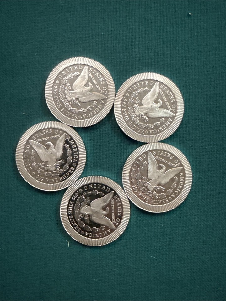 1 oz silver rounds.999 Lot of 5 Generic Morgan Silver Rounds | eBay