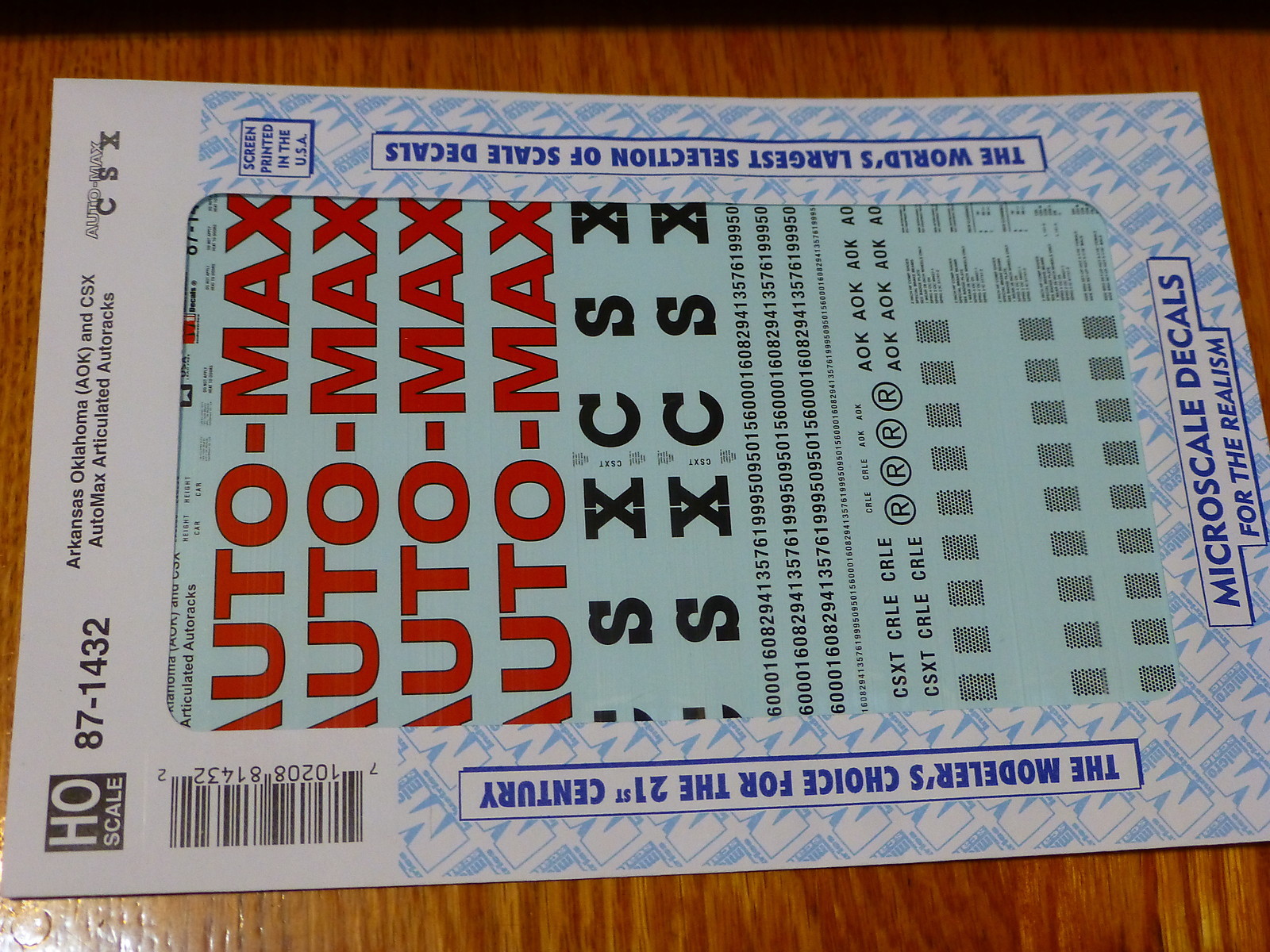Microscale Decal HO #87-1432 Arkansas Oklahoma (AOK) & CSX AutoMax Articulated | eBay