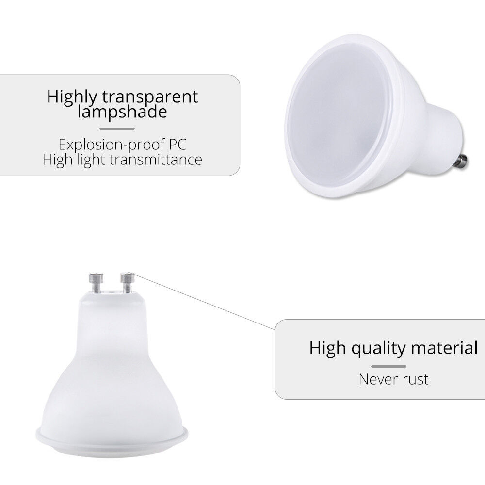GU10 LED Lights Bulbs 5W Spotlight Bulb Lamp RGBW/WW 16 Colour Changing ...