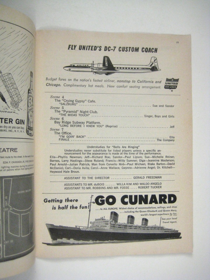 Bells are Ringing Playbill 1958 Shubert Theatre Judy Holliday Hal ...