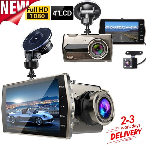 4" Dash Cam Pro Car Camera Recorder Dual Front and Rear HD 1080P Night ...