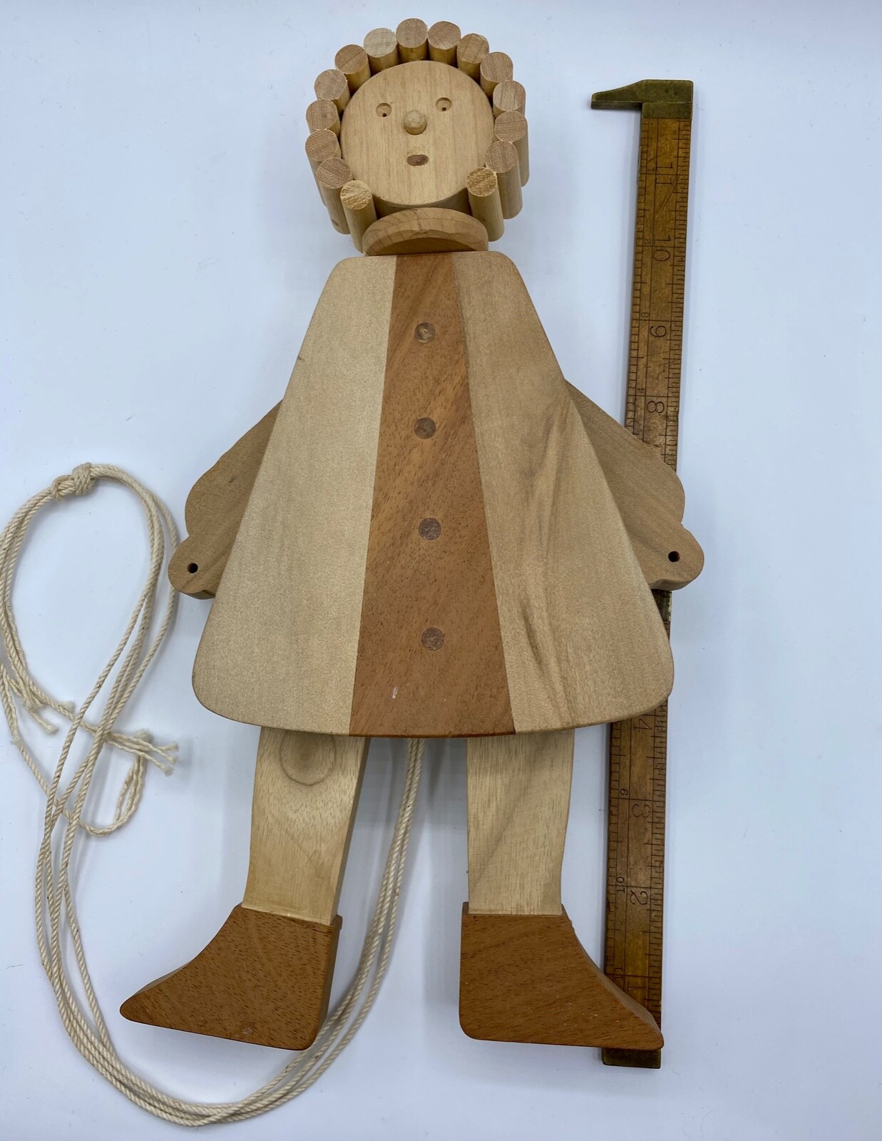 Vintage Hand Made Folk Art Wood Jumping Jack Pull String Toy-Large | eBay