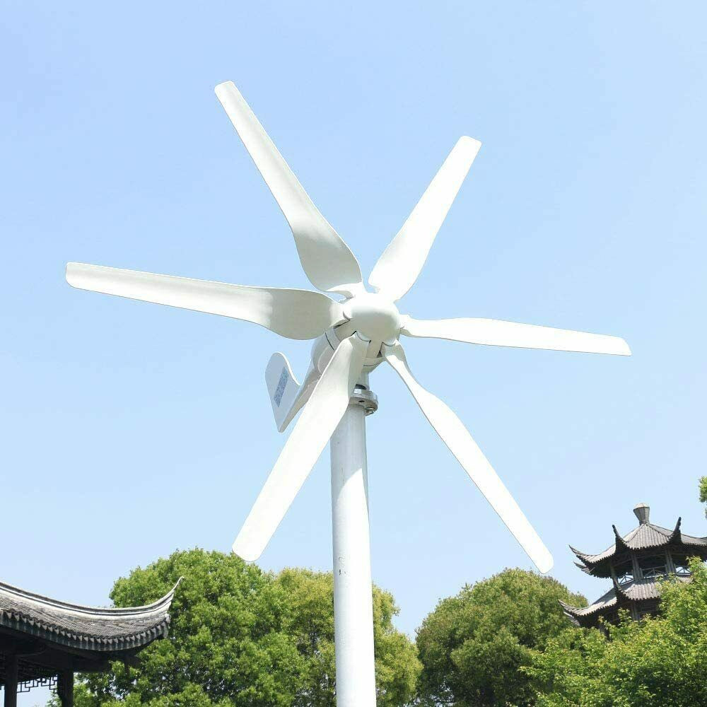 800W 12V 24V 48V Windkraftanlage Windgenerator 6 Klinge Windrad mit ...