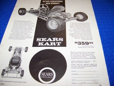 1961 SEARS MODEL 300 GO-KART "SEARS KART"..1-PAGE SALES AD...RARE ...