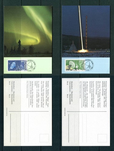1984 Sweden Viking Satellite Set of 2 FDC Maximum Cards First Day Maxi ...