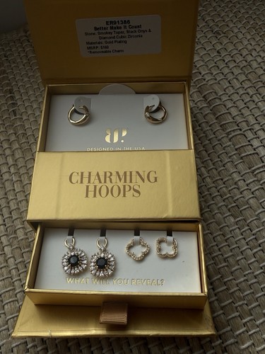 Bomb Party Charming Hoops ER91386 Better Make It Count Gold Clover ...