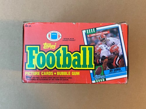 1990 TOPPS FOOTBALL WAX BOX 36 UNOPENED PACKS...MARINO & LT ON BOTTOM ...