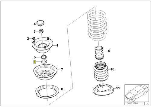 BMW Front Strut Damper Shock Top Mount Spacer Washer 31306763966 New ...