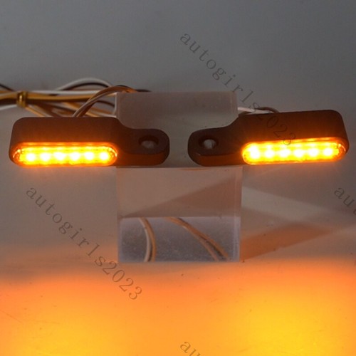 2x Handlebar LED Turn Signals Motorcycle Blinkers Front Running Light ...