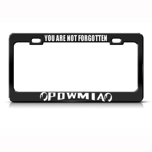 Metal License Plate Frame Pow Mia Not Forgotten Car Accessories Chrome ...