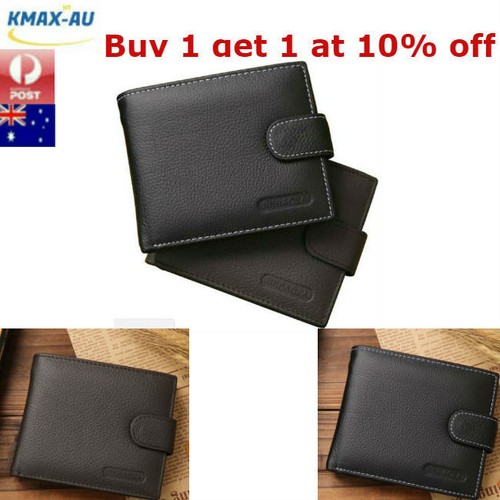 Genuine Leather Mens Wallet Purse Money Bag Coin Credit Card Clip Slim ...