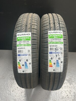 2 x 175/80R14 88T KUMHO ECOWING NEW BUDGET TYRES 1758014 175/80x14 175 ...