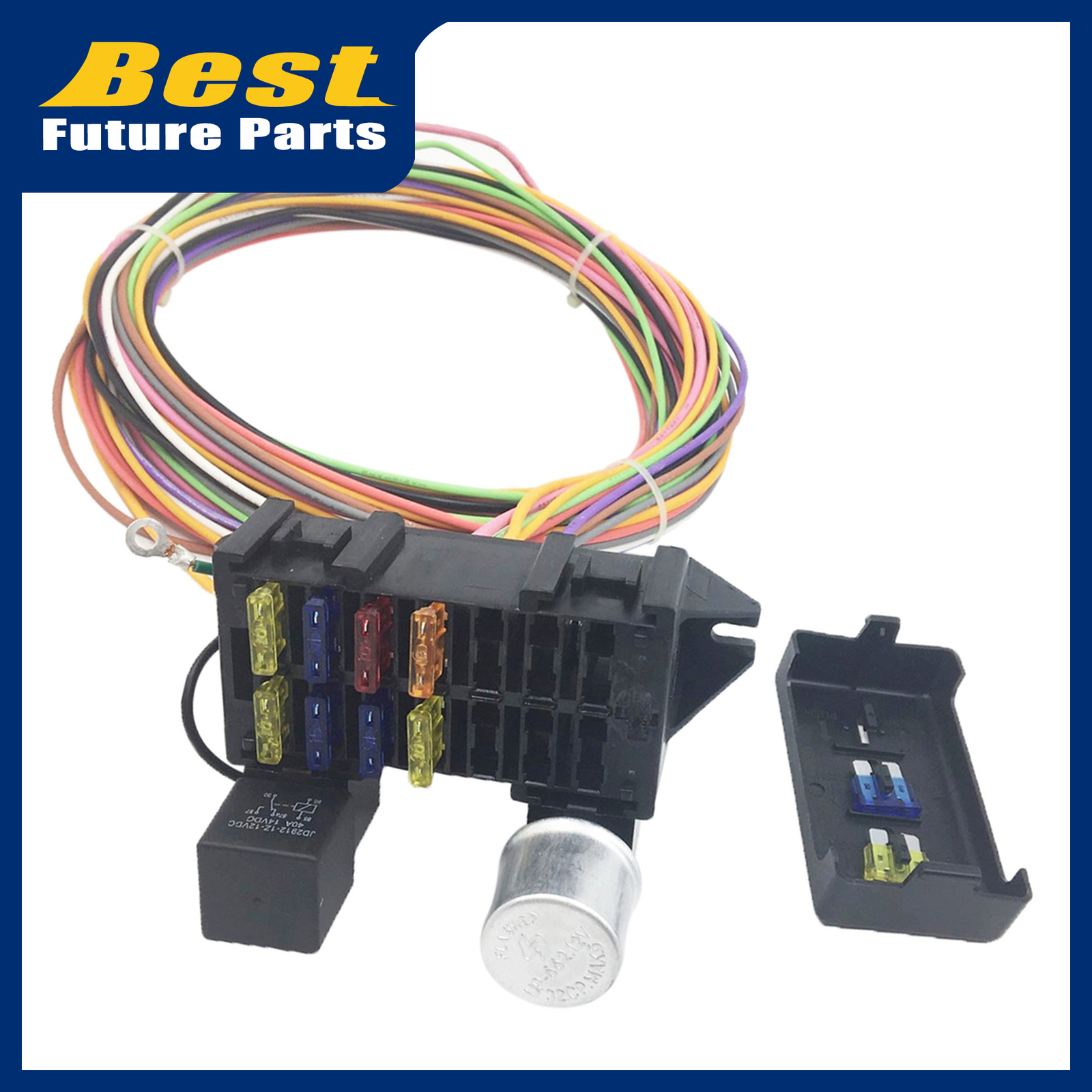 10 Circuit 8 Fuses Basic Wire Harness Fuse Box Street Hot Rat Rod ...