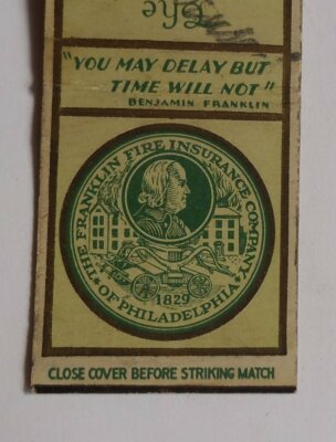 1930s? Ben Franklin Fire Insurance Company 421 Walnut St. Philadelphia ...
