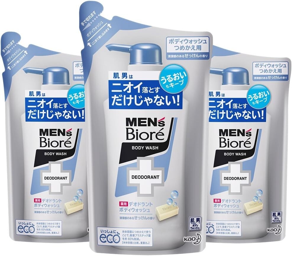 Men's Biore Deodorant Body Wash Refill 380ml x 3 Skin Care Type from ...