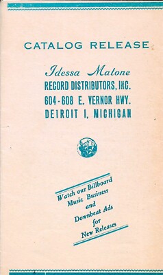 Idessa Malone Record Distributors - Detroit - listing of labels avail ...