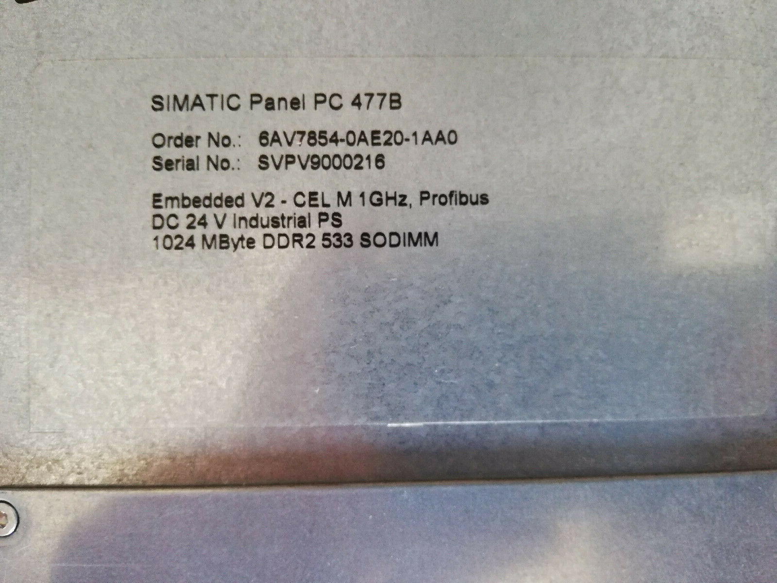 SIEMENS SIMATIC panel PC 477B 6AV7854-0AE20-1AA0 | eBay