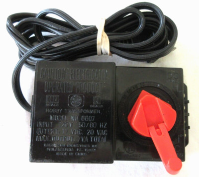 Bachmann HO/N-Scale Hobby Model Train AC/DC Transformer 6607 120V Power ...