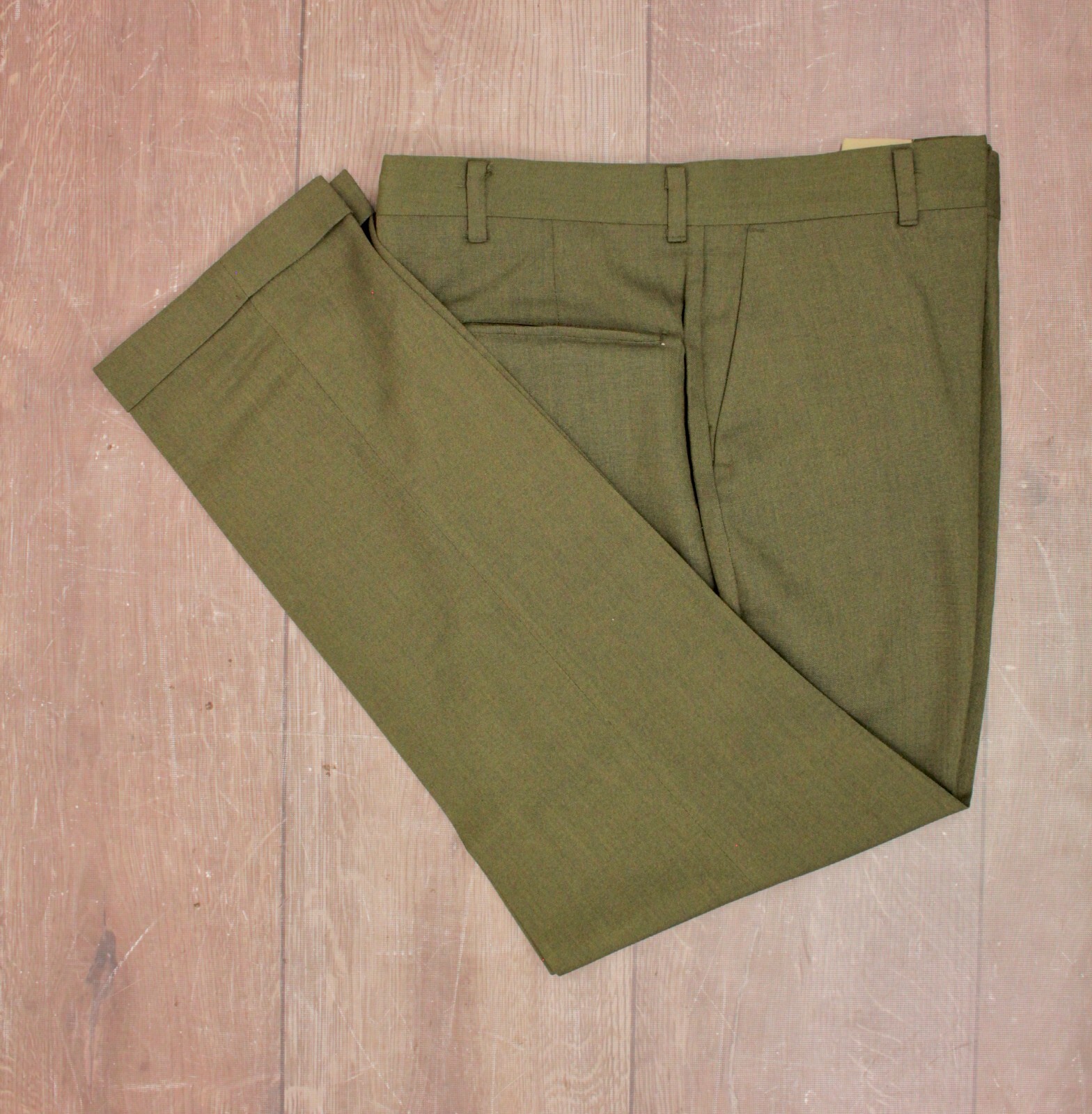 Mens VTG 60s Forest Green NOS Tapered Leg Pants Sz 38… - Gem