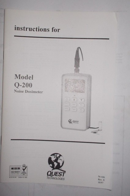 Quest Technologies Q-200 Noise Dosimeter With Mic 90 Day for sale ...