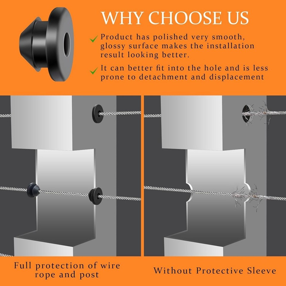 Stainless Steel Wire Rope Sleeve Cable Railing Fitting Grommet ...