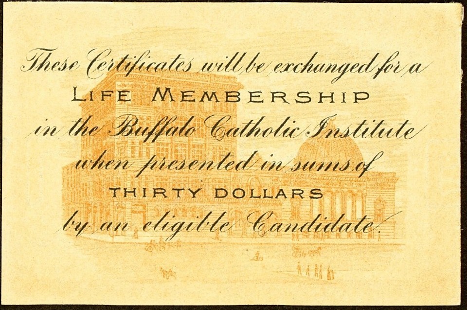 NY 10¢ & 20¢ BUFFALO NY Catholic Institute notes SPECIAL CUSTOMER LOT ...