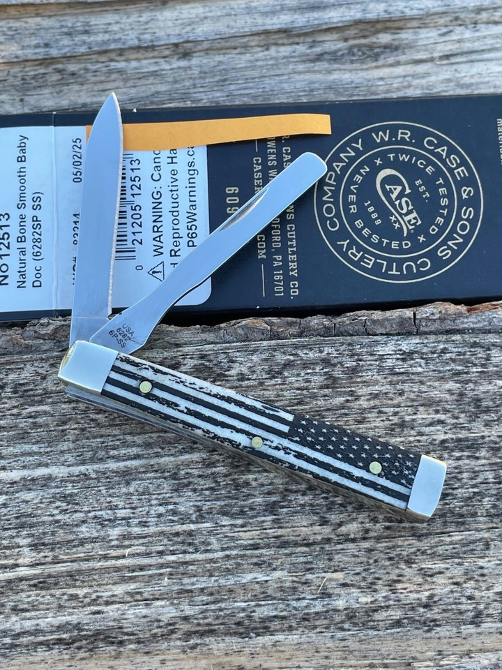 CASE XX *b SFO 2025 NATURAL SMOOTH US FLAG BABY DOC KNIFE KNIVES | eBay