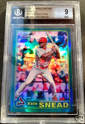 2001 Topps Chrome Traded Refractors RC ESIX SNEAD BGS 9 Mint Cardinals ...