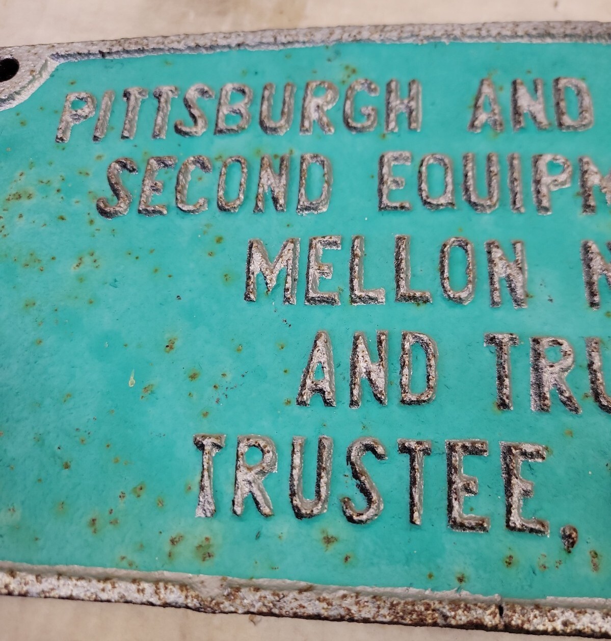 Pittsburgh & Lake Erie Railroad P&LE RR Freight Plaque off slag car ...