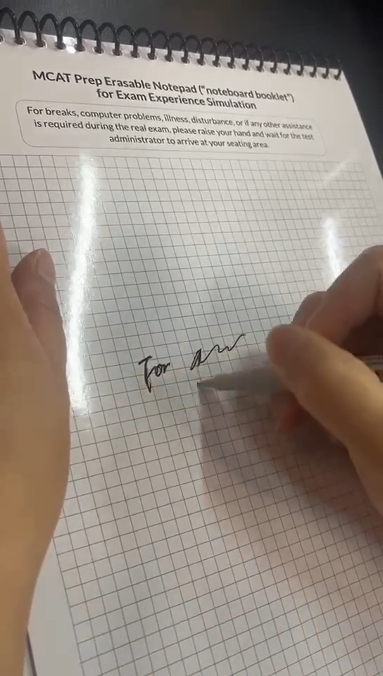 MCAT Prep Erasable Notepad/Whiteboard (noteboard booklet) with ...