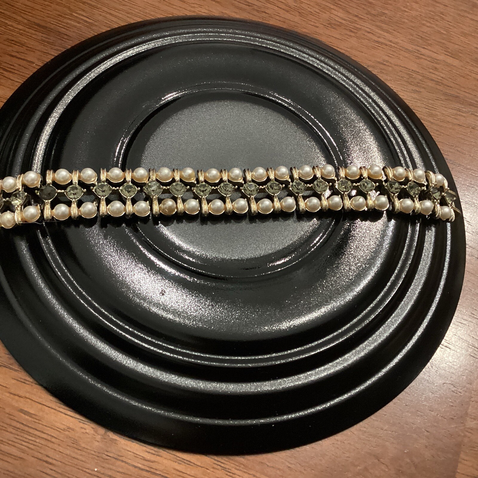 Kramer Of New York Bracelet Circa 50's Pearl And Gree… - Gem