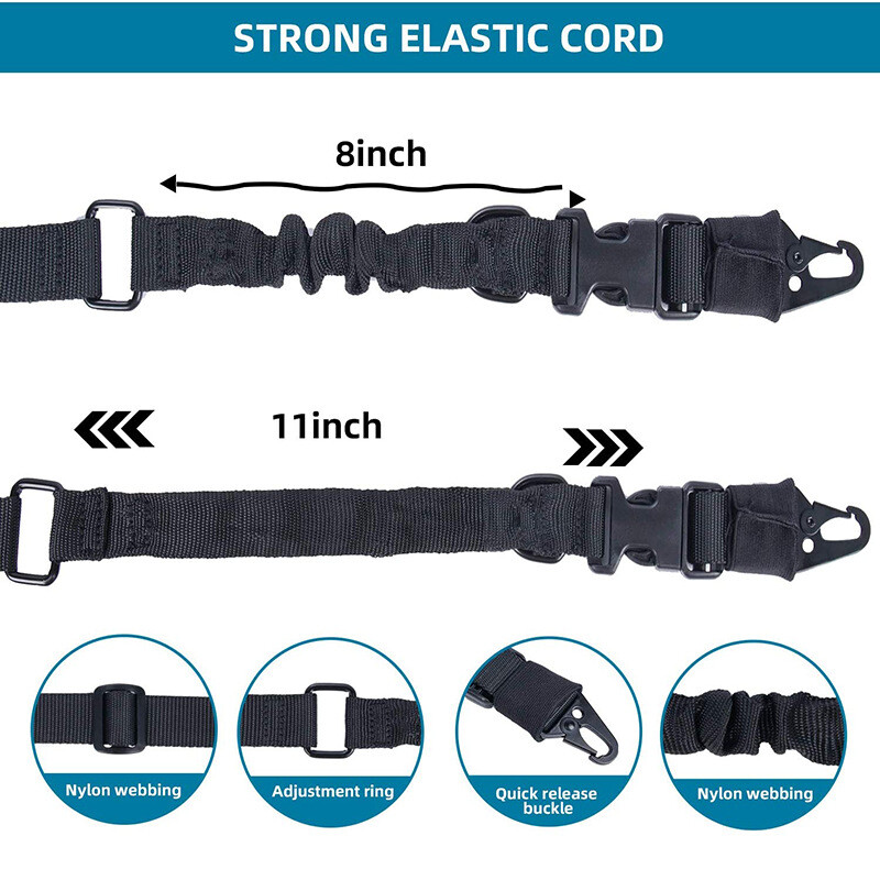 Tactical Two-point Gun Rope Strap Nylon Slings Outdoor Hunting Black ...